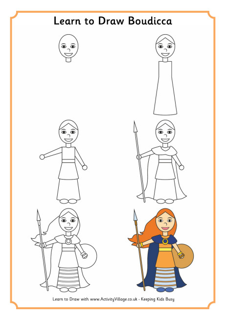 Learn to Draw Boudicca | Activity Village