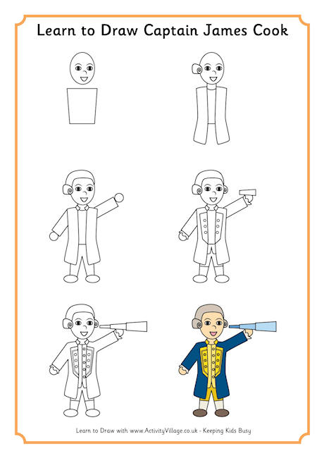 Learn to Draw Captain Cook | Activity Village