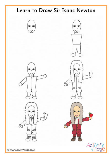 Learn To Draw Isaac Newton | Activity Village