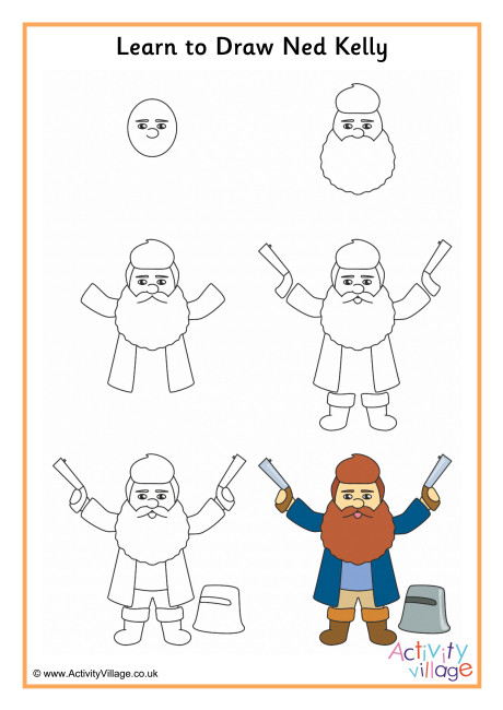 Learn to Draw Ned Kelly | Activity Village