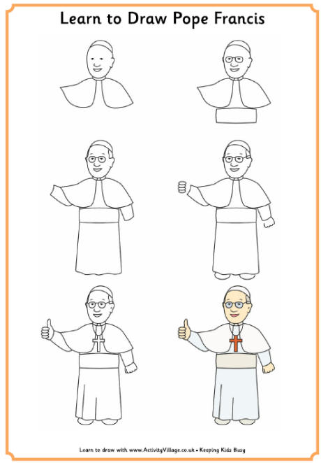 Learn to Draw Pope Francis | Activity Village
