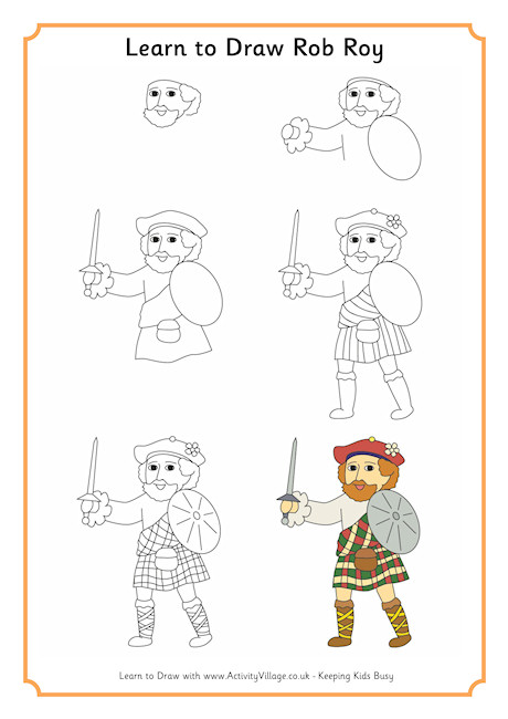 Learn to Draw Rob Roy | Activity Village