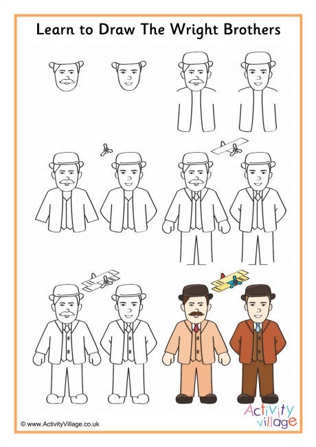 Learn to Draw the Wright Brothers | Activity Village
