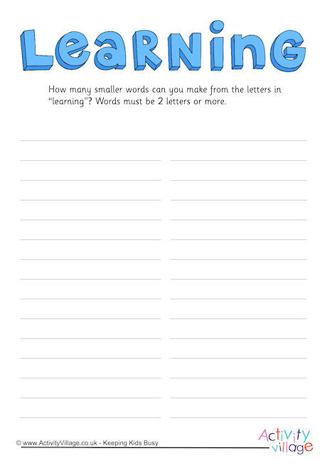 How Many Words Puzzles | Activity Village