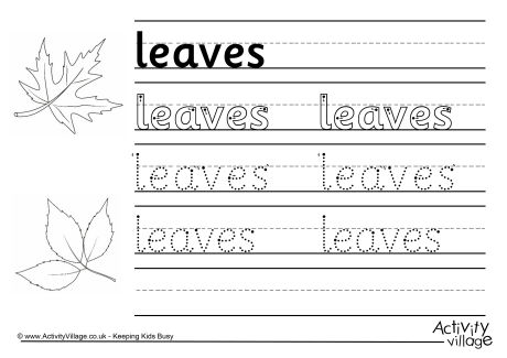 Autumn Handwriting Worksheets | Activity Village