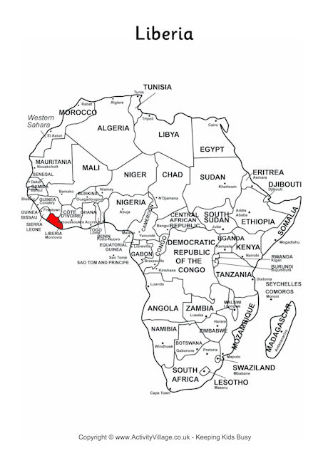 Liberia On Map Of Africa | Activity Village