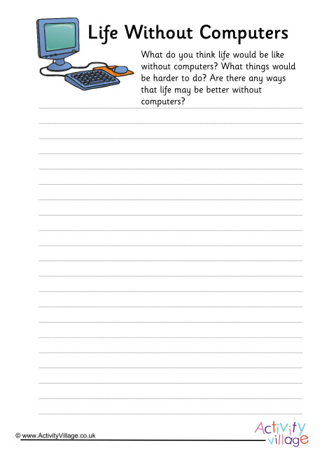 Life Without Computers Writing Prompt | Activity Village