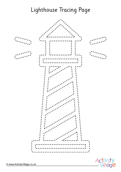 Lighthouse tracing page | Activity Village