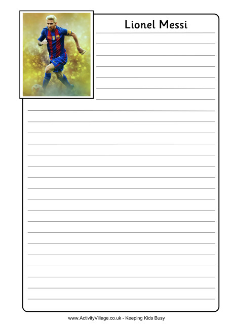 Lionel Messi Notebooking Page | Activity Village