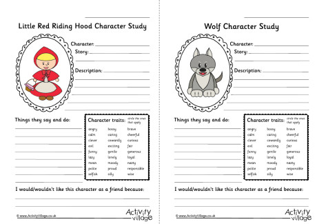 Little Red Riding Hood Character Studies | Activity Village
