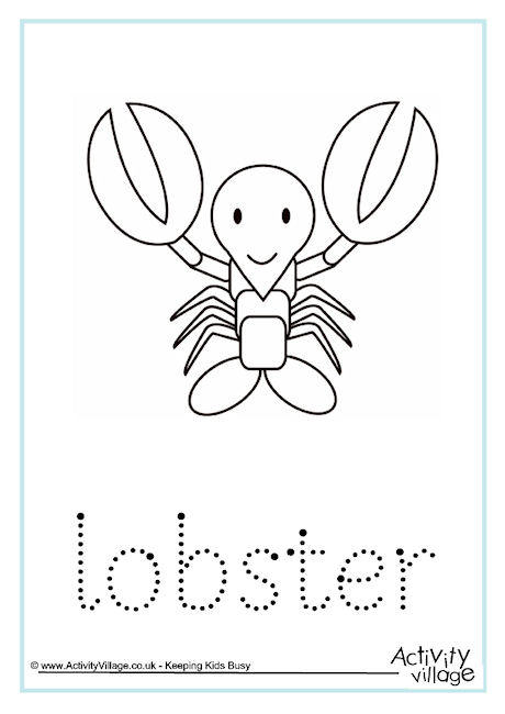 Lobster Word Tracing | Activity Village