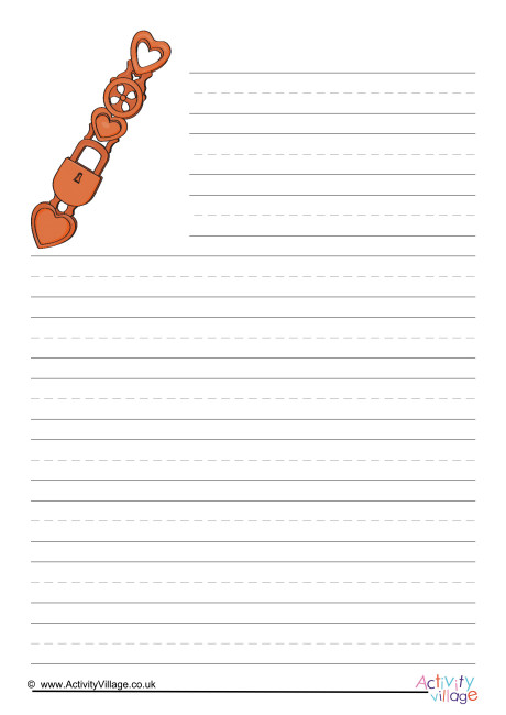 Love Spoon Writing Paper | Activity Village