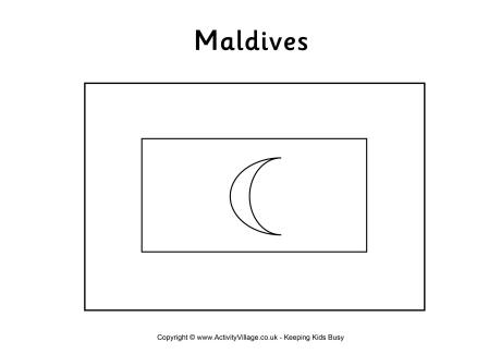 Maldives Flag Colouring Page | Activity Village