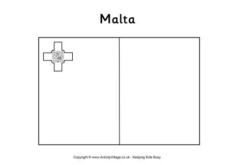 Malta Flag Colouring Page | Activity Village