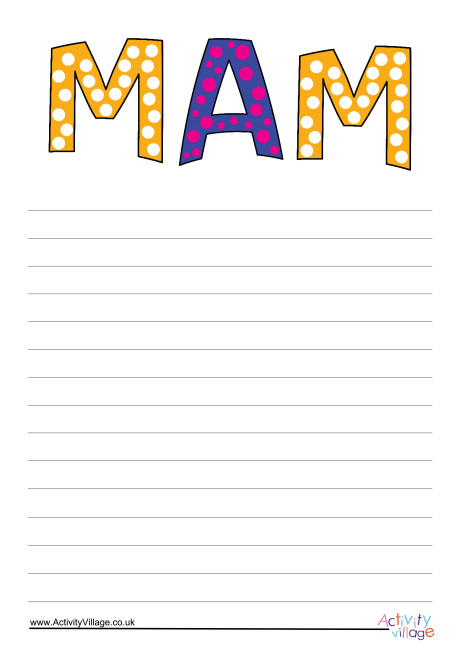 Mother's Day Writing Paper | Activity Village