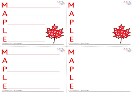 Maple Acrostic Poem Printable | Activity Village
