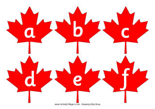 Maple Leaf Alphabet To Print