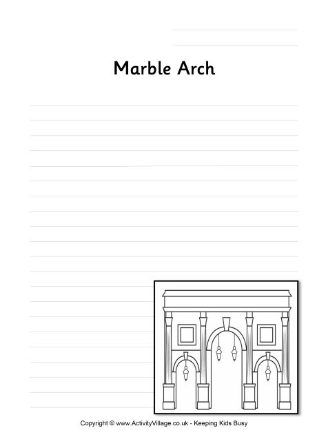 Marble Arch Writing Page | Activity Village