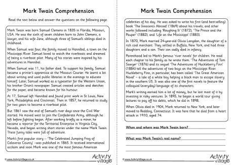 A Short Biography of Mark Twain for Kids