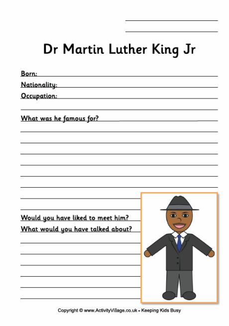 MLK Day Worksheets | Activity Village