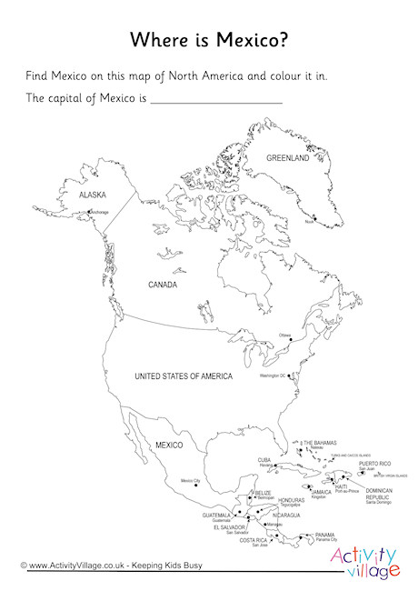 Mexico Location Worksheet | Activity Village