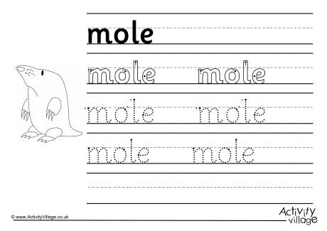Mole Worksheets | Activity Village