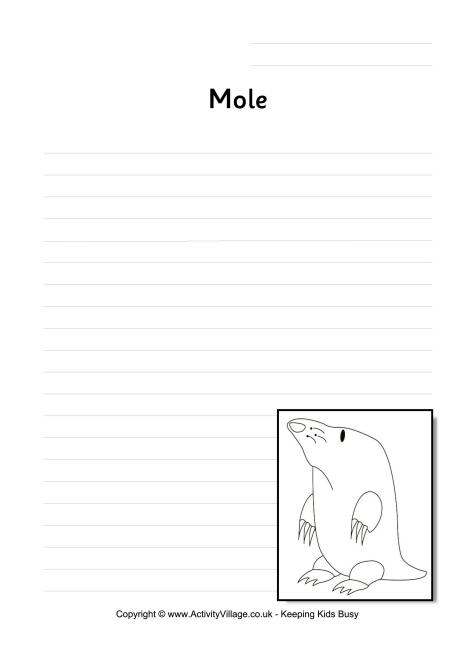 Mole Printables | Activity Village