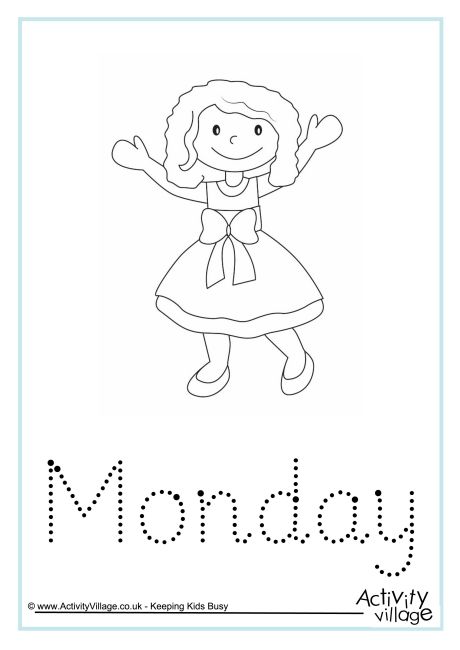 Monday Word Tracing | Activity Village