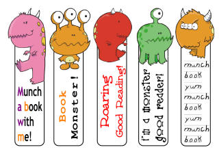 Monster Bookmarks To Print And Enjoy | Monster Printables for Kids