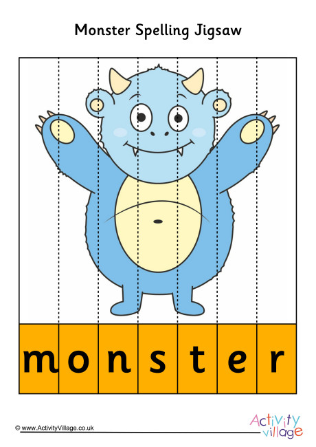 Monster Spelling Jigsaw | Activity Village