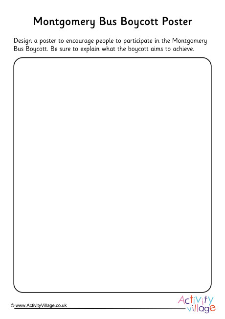 Montgomery Bus Boycott Poster | Activity Village