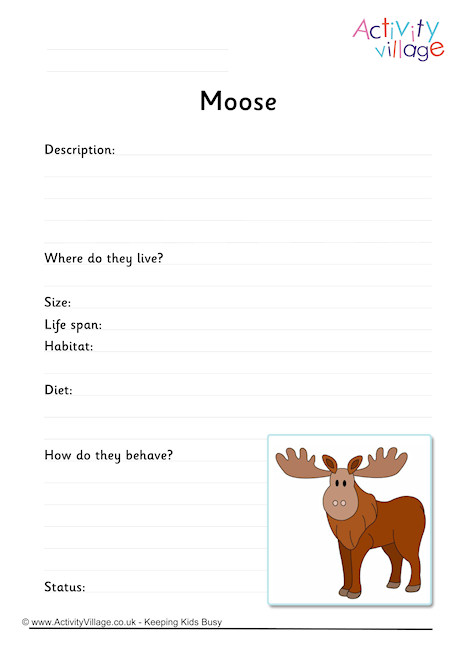 Animal Fact Finding Worksheets | Activity Village