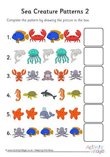 Sea Creature Maths Worksheets | Activity Village
