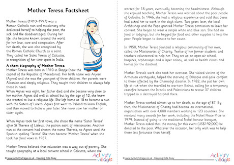 Learn about Mother Teresa