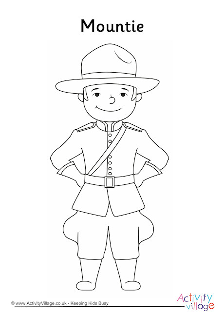 Mountie Colouring Page | Activity Village