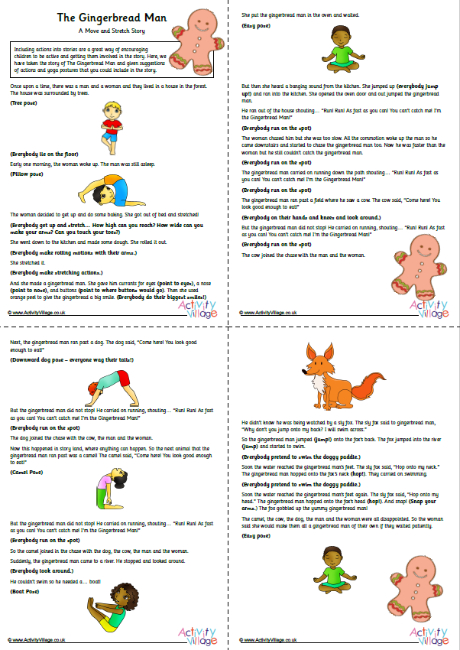 Move And Stretch Story - The Gingerbread Man | Activity Village