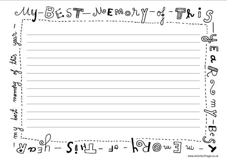 My Best Memory of This Year | Activity Village