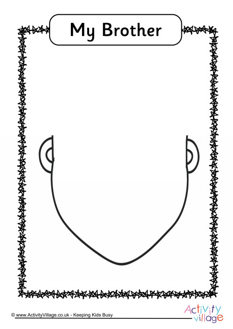 My Brother Picture Frame - Outline | Activity Village