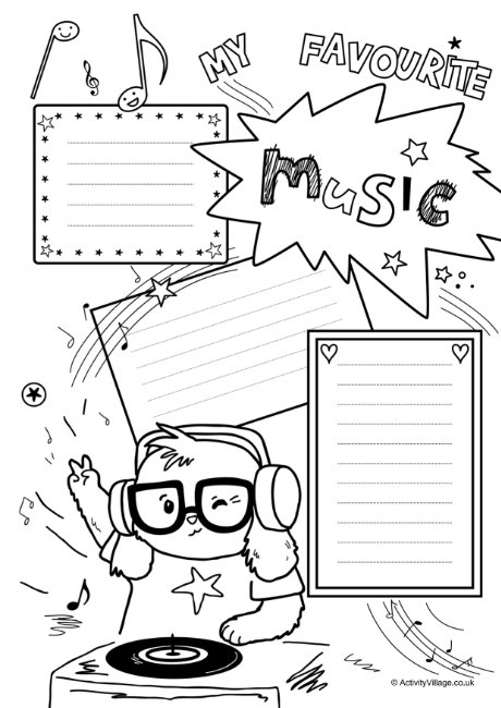 My Favourite Music Journal Page | Activity Village