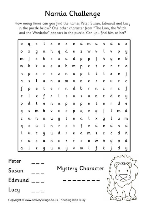 Narnia Puzzles | Activity Village