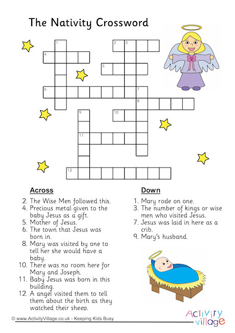 Nativity Crossword | Activity Village