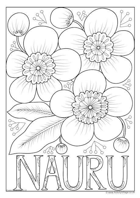 Nauru National Flower Colouring Page | Activity Village