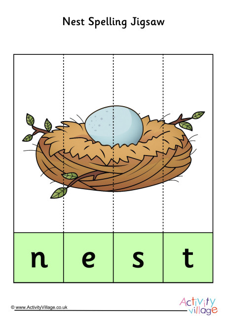 Nest Spelling Jigsaw | Activity Village