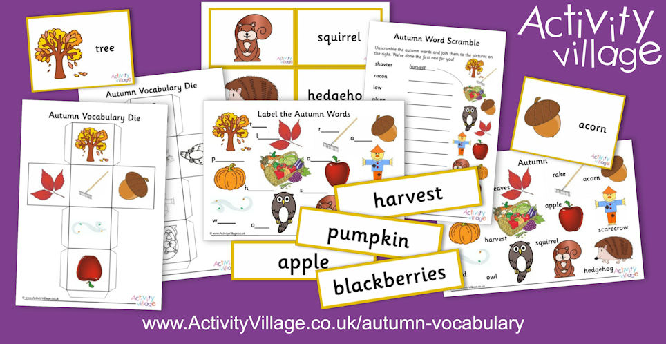 New Autumn Vocabulary Resources | Activity Village