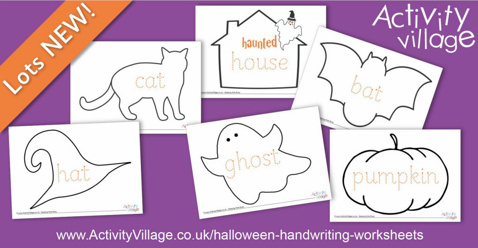New Halloween Word Tracing Pages for Beginners | Activity Village