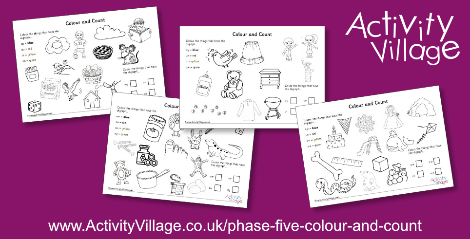 New Phase Five Phonics Colour and Count Worksheets | Activity Village
