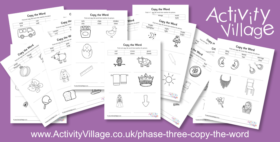 New Phonics Phase Three Copy the Word Worksheets | Activity Village