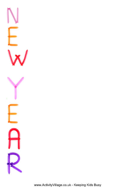 New Year Acrostic Printable for Kids
