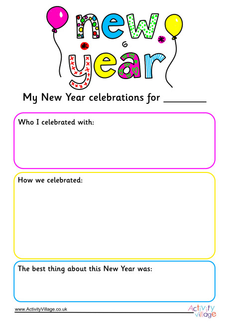 New Year Journal Page | Activity Village