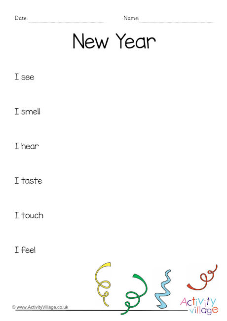 Holiday Sensory Poem Printables | Activity Village